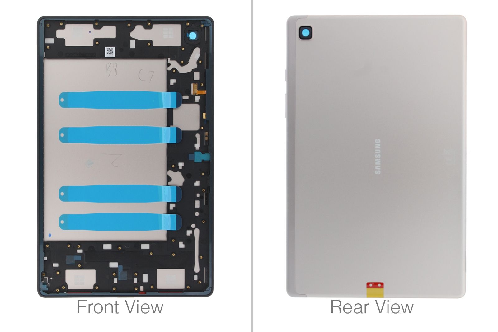 Samsung Galaxy Tab A7 SM-T500 T507 Arka Kapak Kasa Gümüş